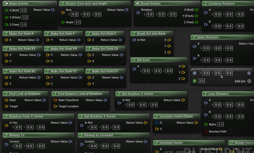 [UE5] BlueprintのRotatorノードまとめ｜株式会社ヒストリア